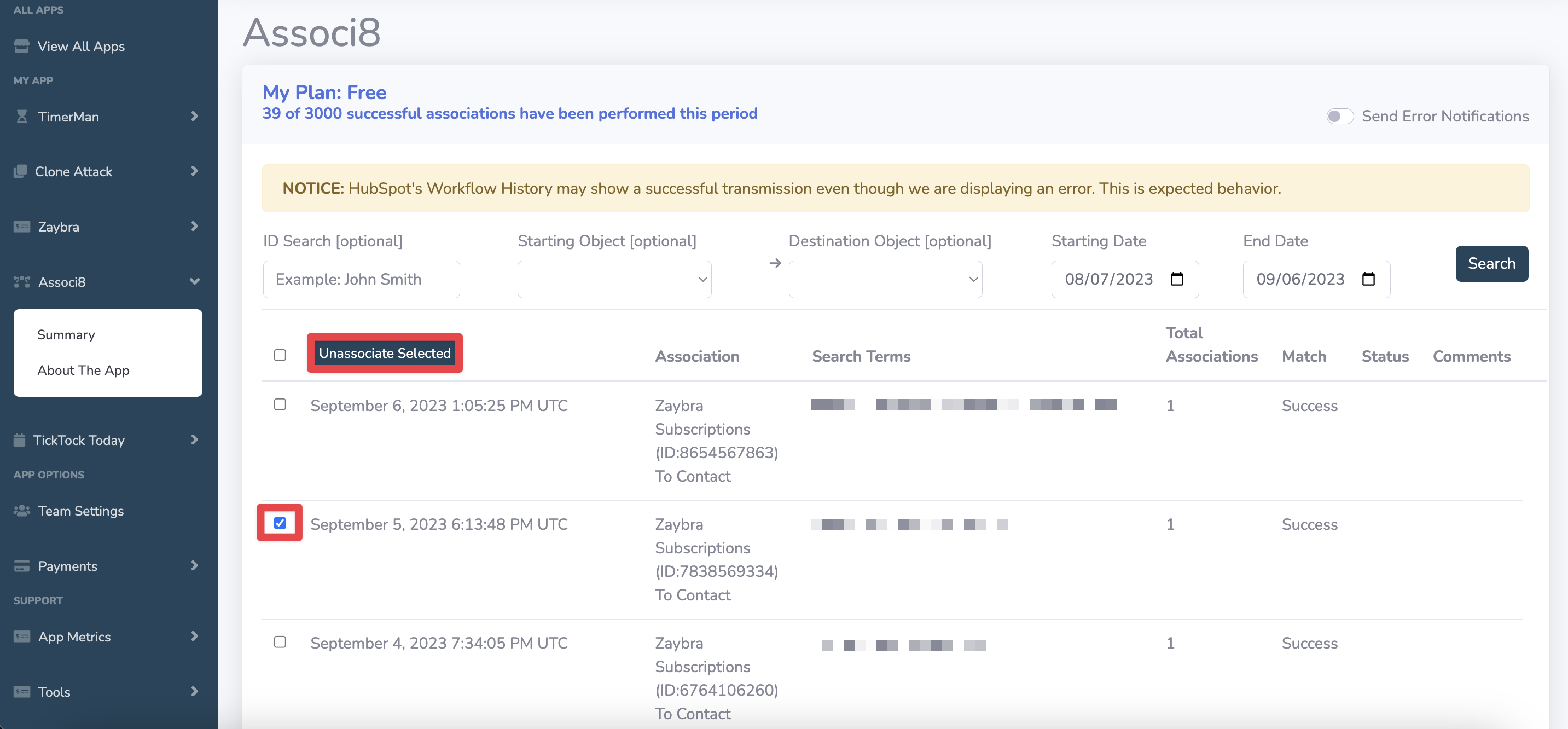 How to Use the Undo-Association Feature With Associ8